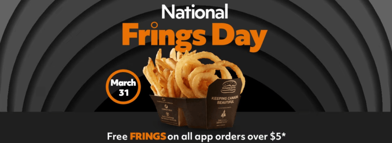 Today Only: Claim Your Free Frings At Harvey's - Canada Eats!